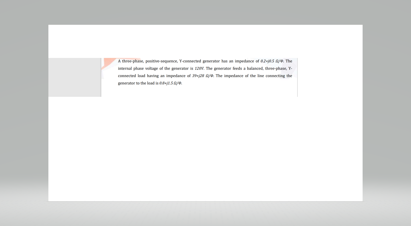 A Three Phase Positive Sequence Y Connected