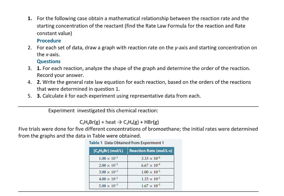 Solved 1. For the following case obtain a mathematical | Chegg.com