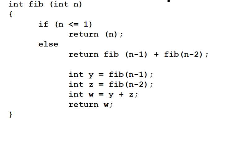 Solved int fib (int n) { if (n
