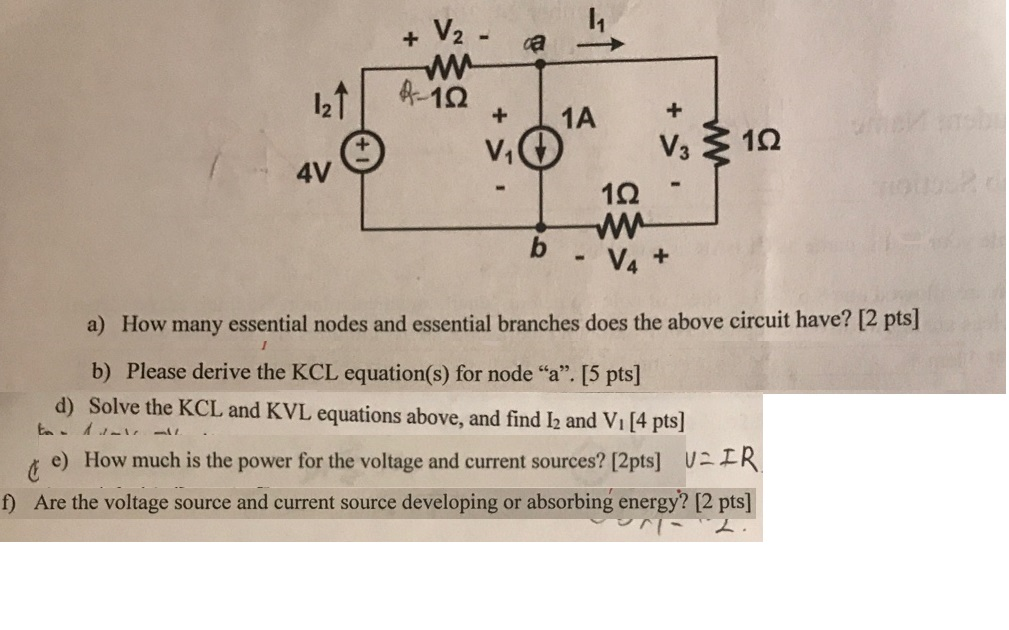 Solved + V2 12 1Ω How many essential nodes and essential | Chegg.com