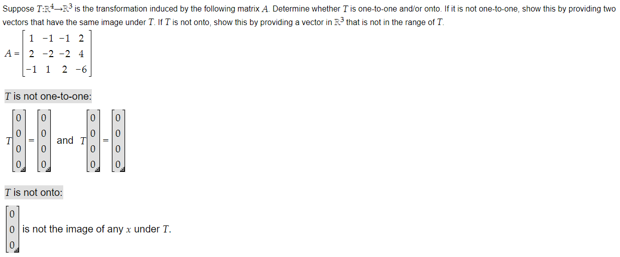 Solved Suppose T:R4_R3 is the transformation induced by the | Chegg.com