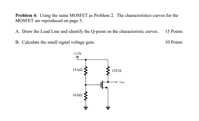 Solved Problem 4: Using the same MOSFET as Problem 2. The | Chegg.com