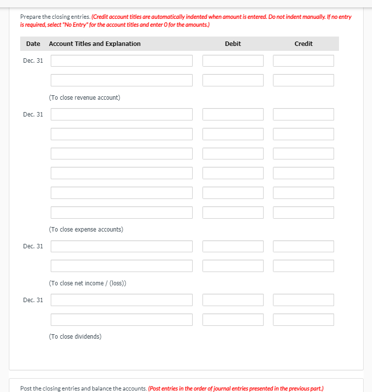 Solved The completed financial statement columns of the | Chegg.com