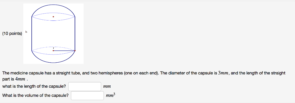 Solved The medicine capsule has a straight tube, and two | Chegg.com
