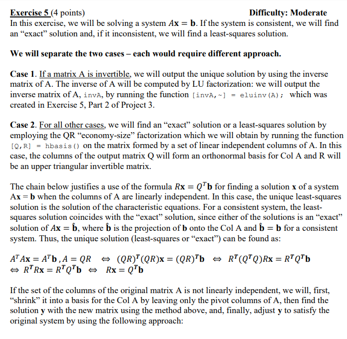 Solved Exercise 5 (4 points) Difficulty: Moderate In this | Chegg.com