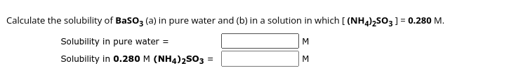 Solved Calculate the solubility of BaSO3(a) in pure water | Chegg.com