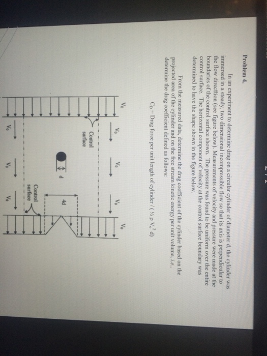 Solved Problem 4 In An Experiment To Determine Drag On A