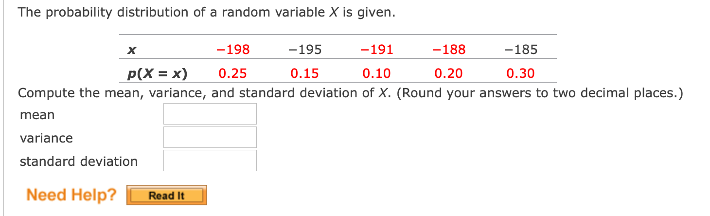 Solved The probability distribution of a random variable X | Chegg.com
