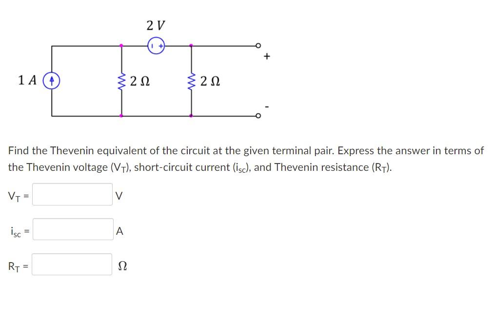 Solved 2 V O + 1 A ( 4 3212 3212 Find the Thevenin | Chegg.com