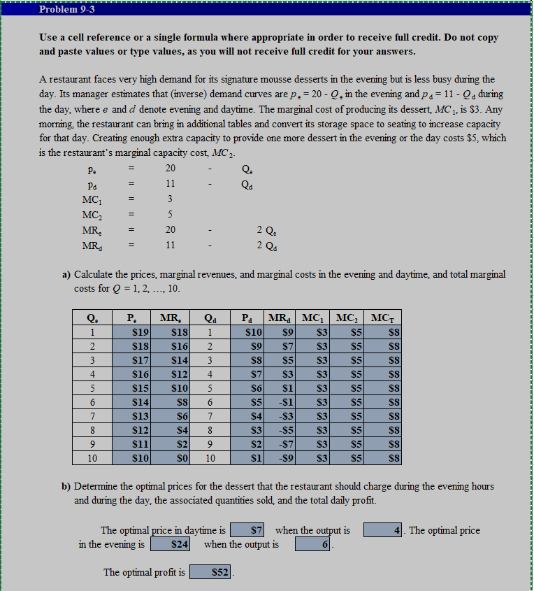Solved Use a cell reference or a single formula where | Chegg.com