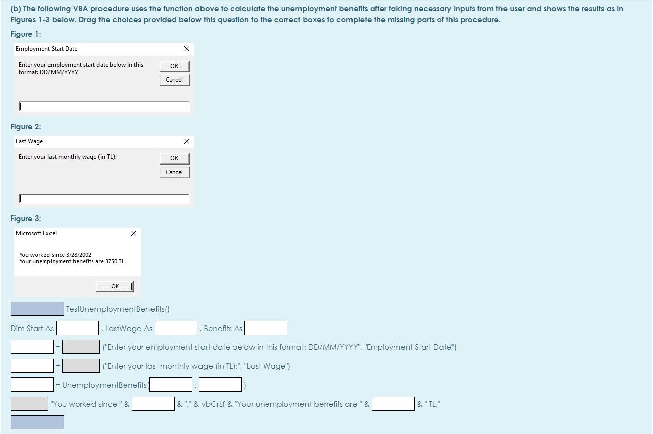 Solved (b) The following VBA procedure uses the function | Chegg.com