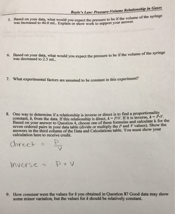 Solved LabQuest 6 DATA AND CALCULATIONS Pressure (kPa) | Chegg.com
