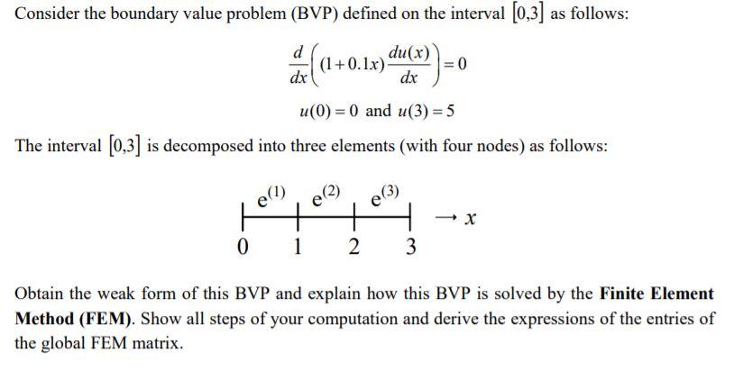 Solved Consider the boundary value problem (BVP) defined on | Chegg.com
