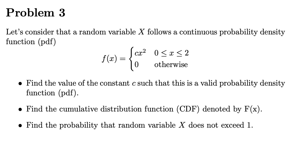 Solved Let's consider that a random variable X follows a | Chegg.com