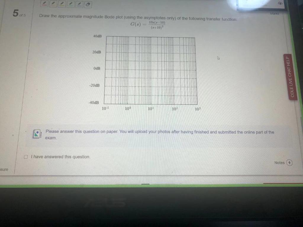 Solved 505 of 5 Draw the approximate magnitude Bode plot | Chegg.com