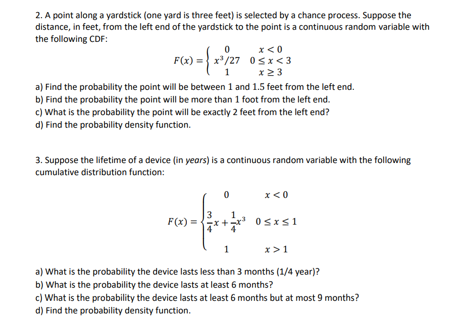 Solved 2. A point along a yardstick (one yard is three feet) | Chegg.com