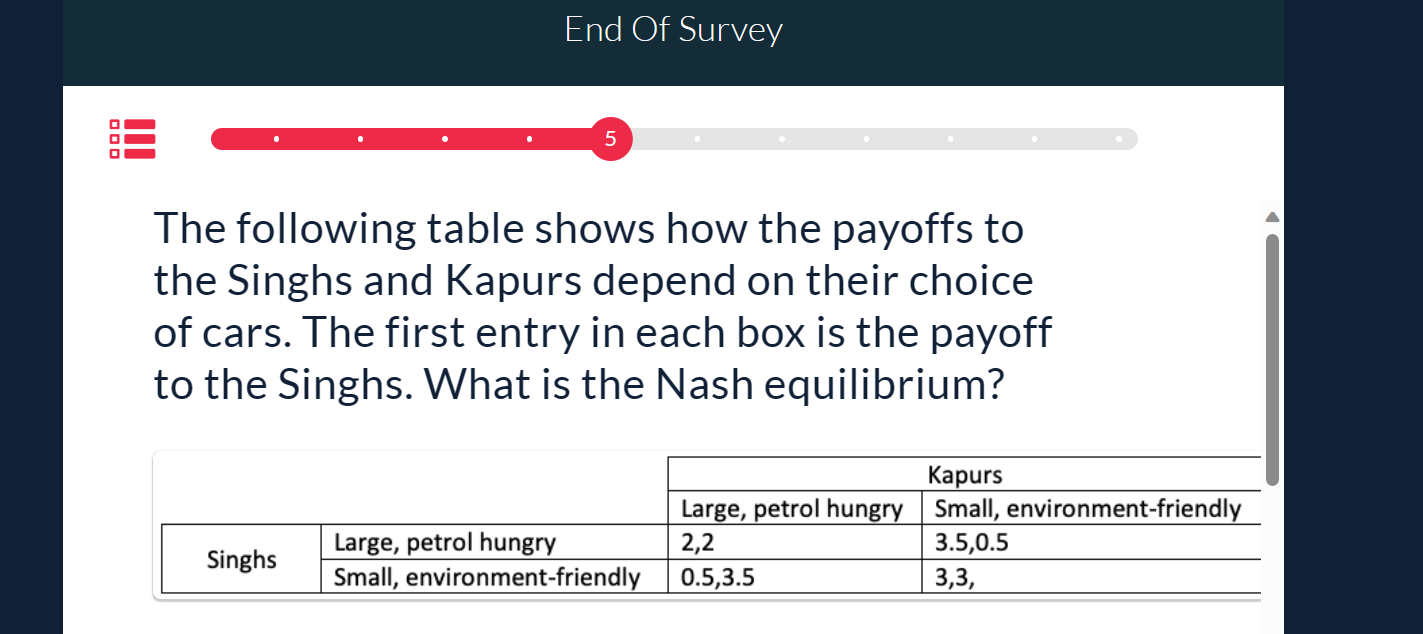 Solved The following table shows how the payoffs to the | Chegg.com