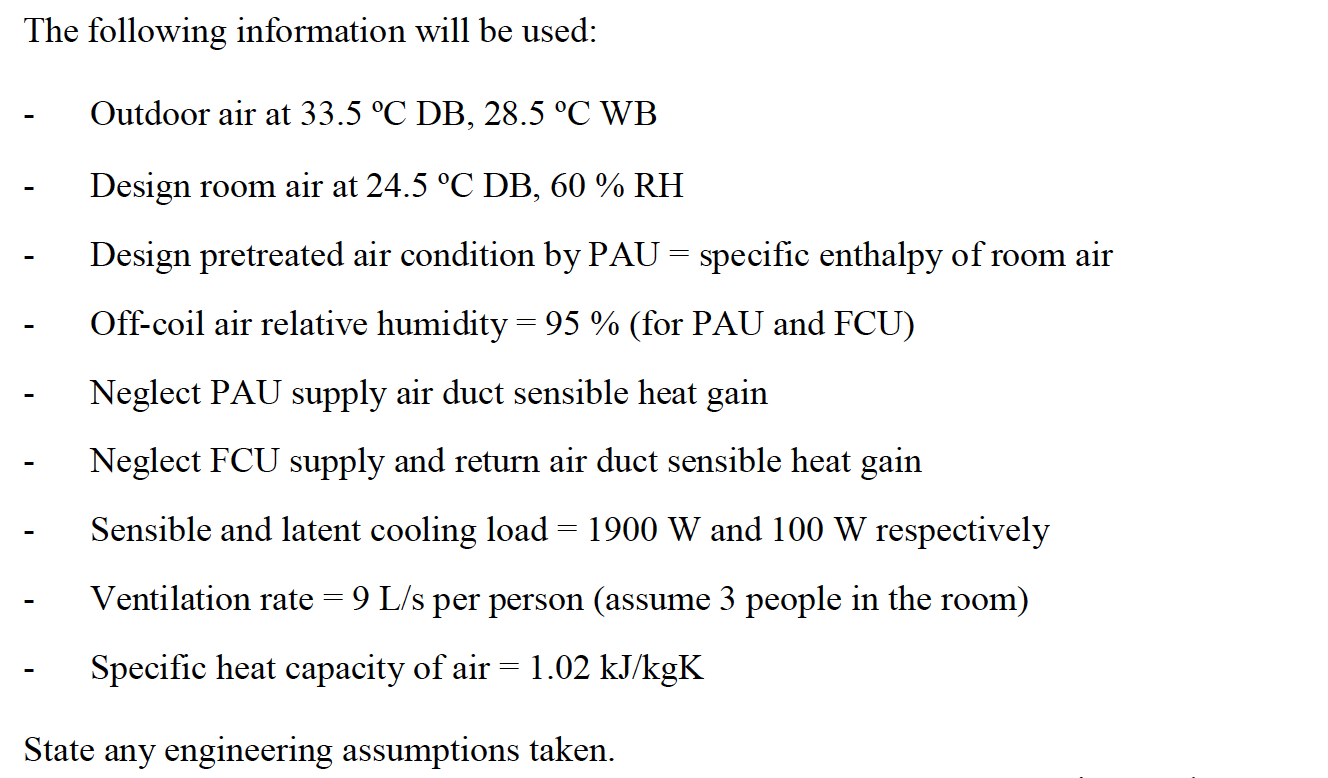 Solved In an air-water system, the outdoor air is pretreated | Chegg.com
