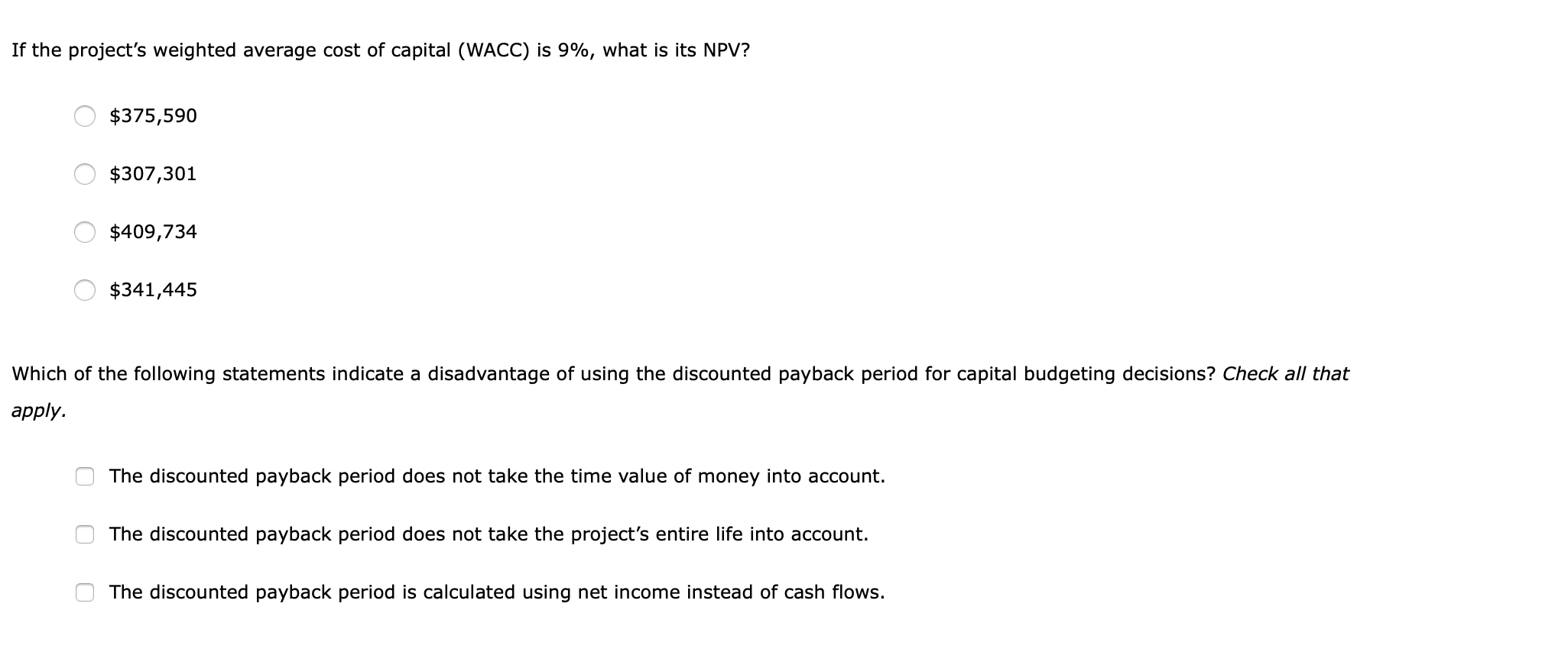 Solved Attempts: Average: 73 11. The NPV and payback period | Chegg.com