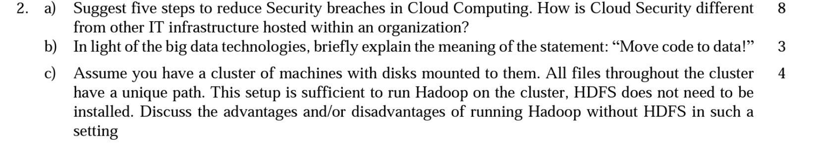 Solved 8 3 2. a) Suggest five steps to reduce Security | Chegg.com
