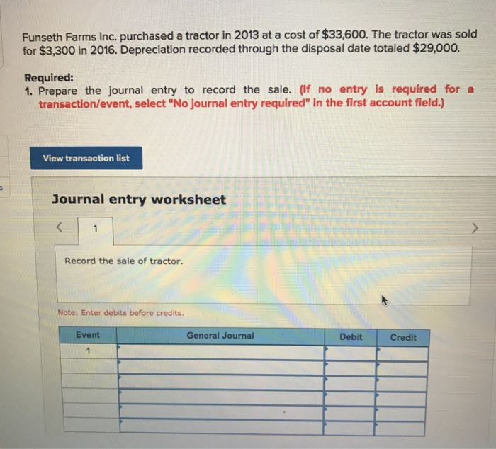 Solved Funseth Farms Inc. purchased a tractor in 2013 at a | Chegg.com