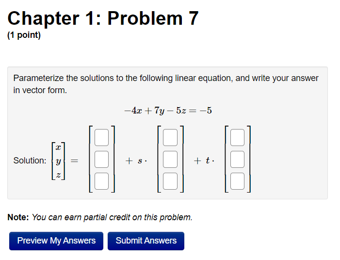 Solved Chapter 1: Problem 7 (1 point) Parameterize the | Chegg.com