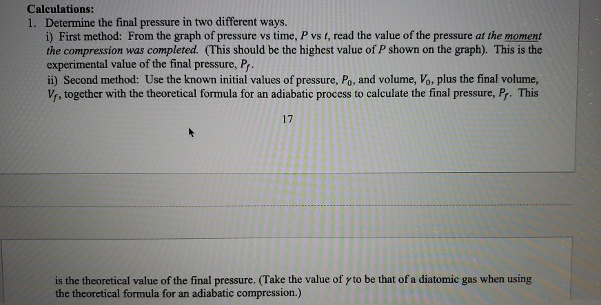 Solved Calculations: 1. Determine the final pressure in two | Chegg.com