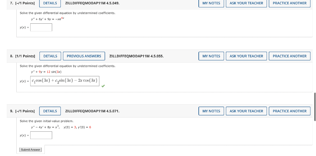 Solved 7. [-/1 Points] DETAILS ZILLDIFFEQMODAP11M 4.5.049. | Chegg.com