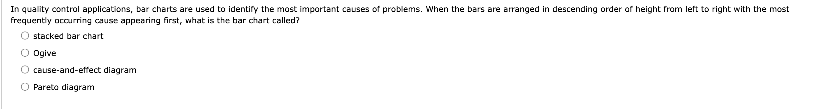 Solved frequently occurring cause appearing first, what is | Chegg.com