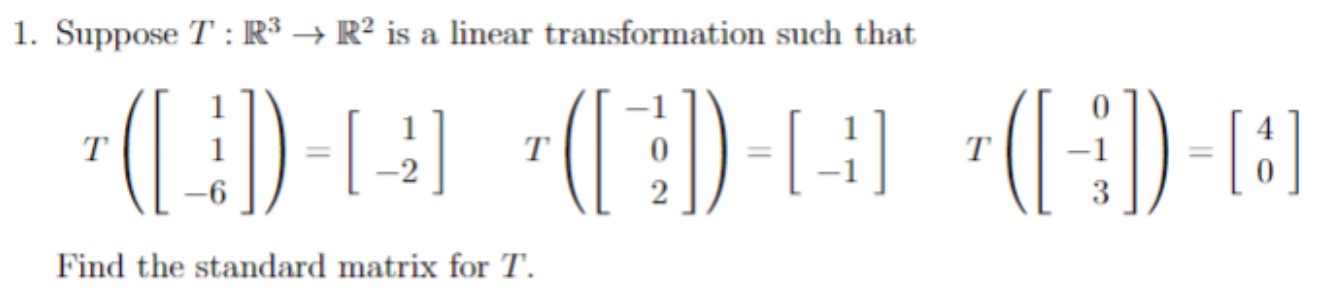Solved Suppose T:R3→R2 ﻿is a linear transformation such | Chegg.com