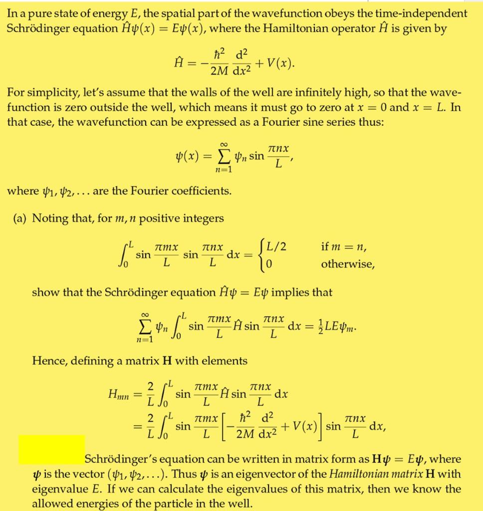 (a) For the case V(x)=ax/L, evaluate the integral in | Chegg.com