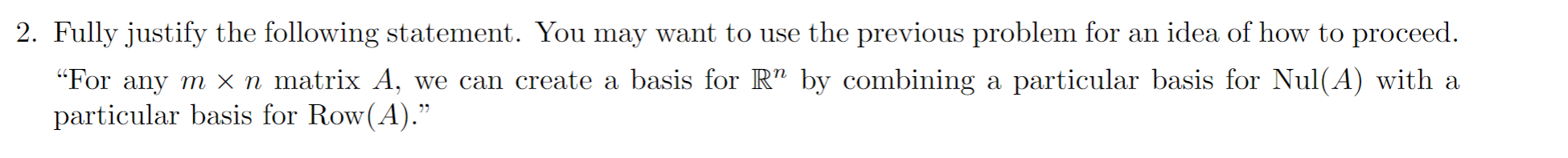 1. Consider the following matrix and its RREF: | Chegg.com
