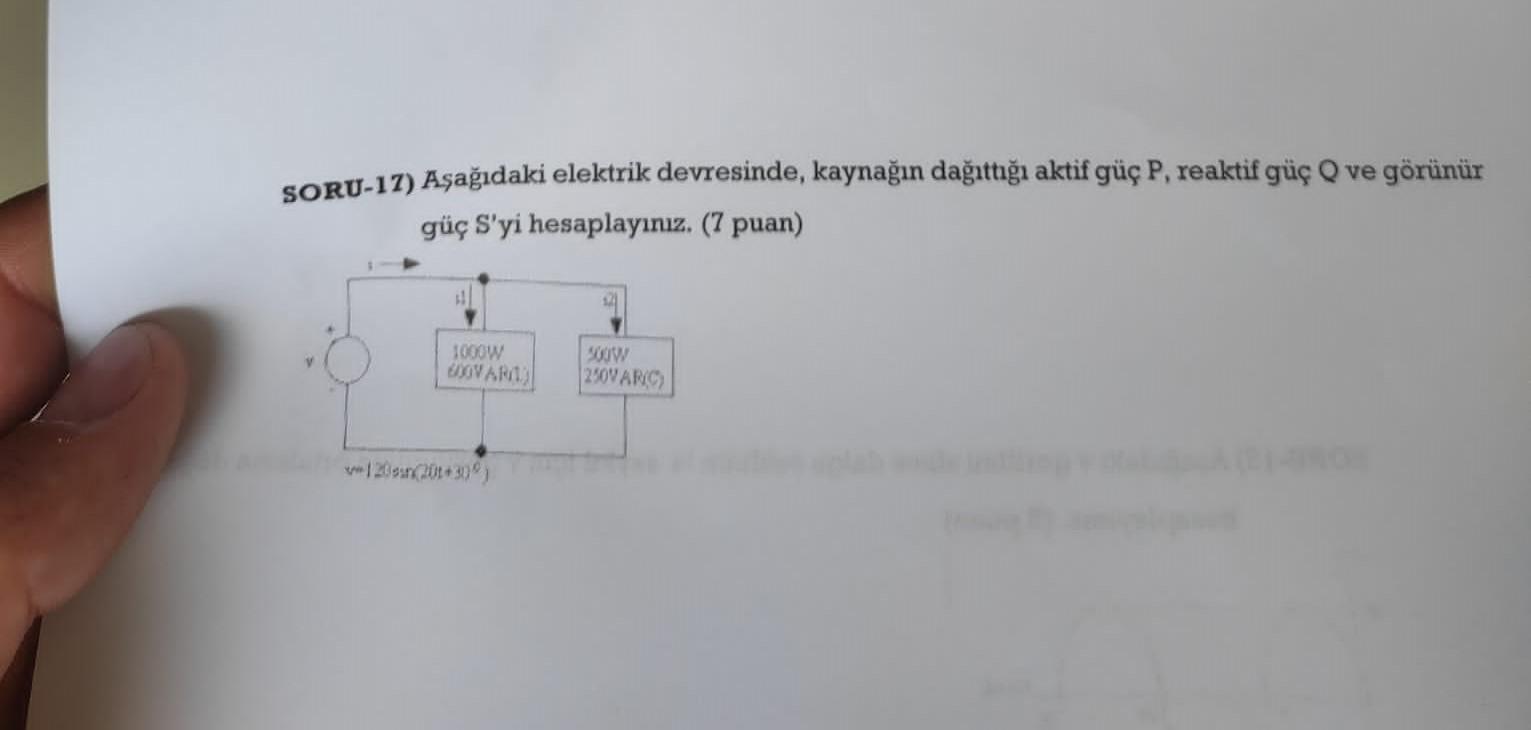Solved Calculate the active power p, reactive power Q and | Chegg.com