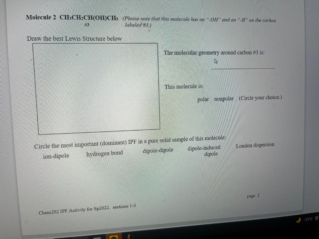 Solved Molecule 5 (CH3)2NH (Please note that this molecule | Chegg.com