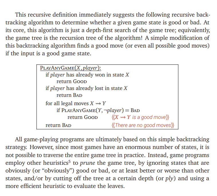 Q1. The recursive method essentially creates the game | Chegg.com