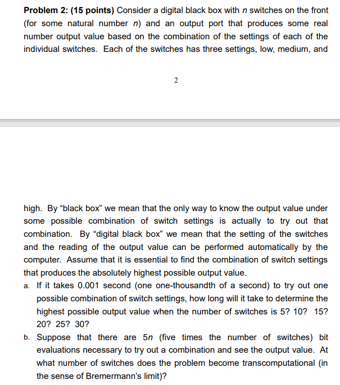 Solved Problem 2: (15 points) Consider a digital black box | Chegg.com
