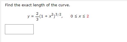 Solved Find the exact length of the curve. | Chegg.com