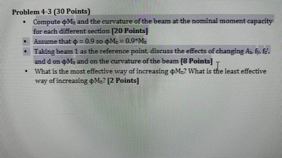 Solved 4-3 (a) Compare dM, for singly reinforced rectangular | Chegg.com