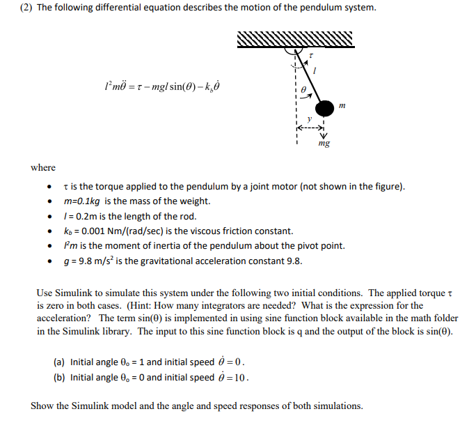Solved (2) The following differential equation describes the | Chegg.com