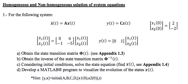 Solved Homogeneous and Non-homogeneous solution of system | Chegg.com