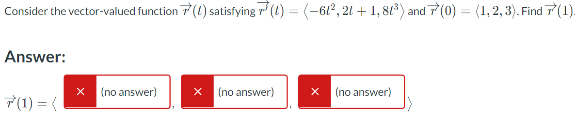 Solved Consider the vector-valued function r(t) satisfying | Chegg.com