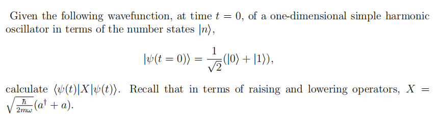 Solved Given the following wavefunction, at time t = 0, of a | Chegg.com