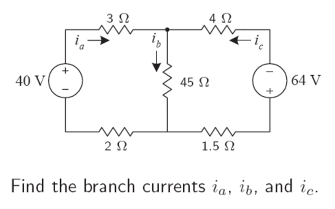 Solved Find the branch currents ia,ib, and ic. | Chegg.com