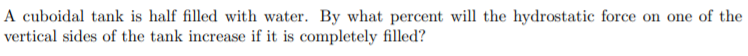 Solved A cuboidal tank is half filled with water. By what | Chegg.com
