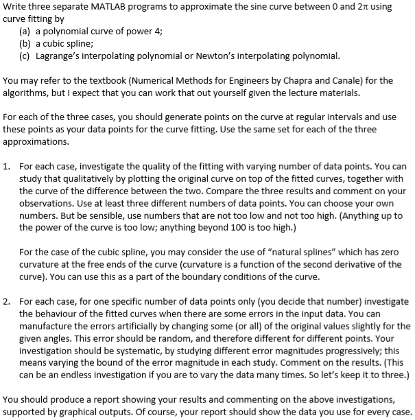 Write three separate MATLAB programs to approximate | Chegg.com