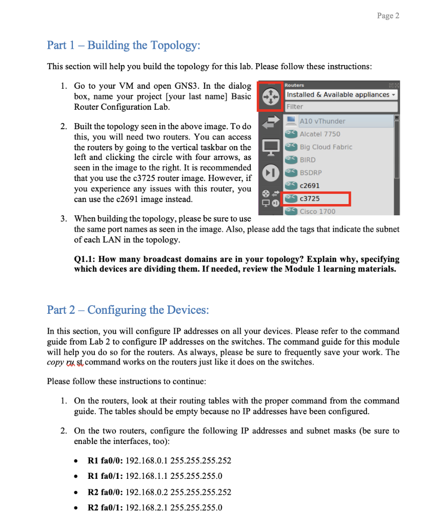 Solved CIT 247: Networking Fundamentals Lab 5: Basic Router | Chegg.com