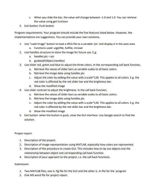 GUI Project This project builds a GUl interface that | Chegg.com