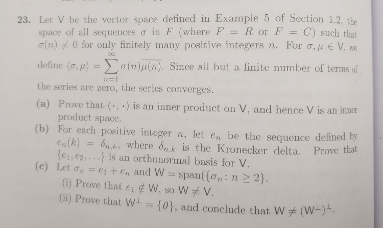 Solved 23. Let V be the vector space defined in Example 5 | Chegg.com