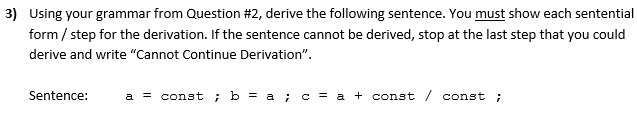 Solved For the following BNF grammar rules, answer the | Chegg.com