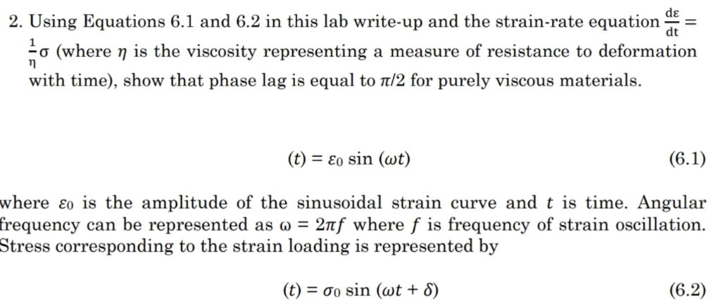 Solved de 2. Using Equations 6.1 and 6.2 in this lab | Chegg.com
